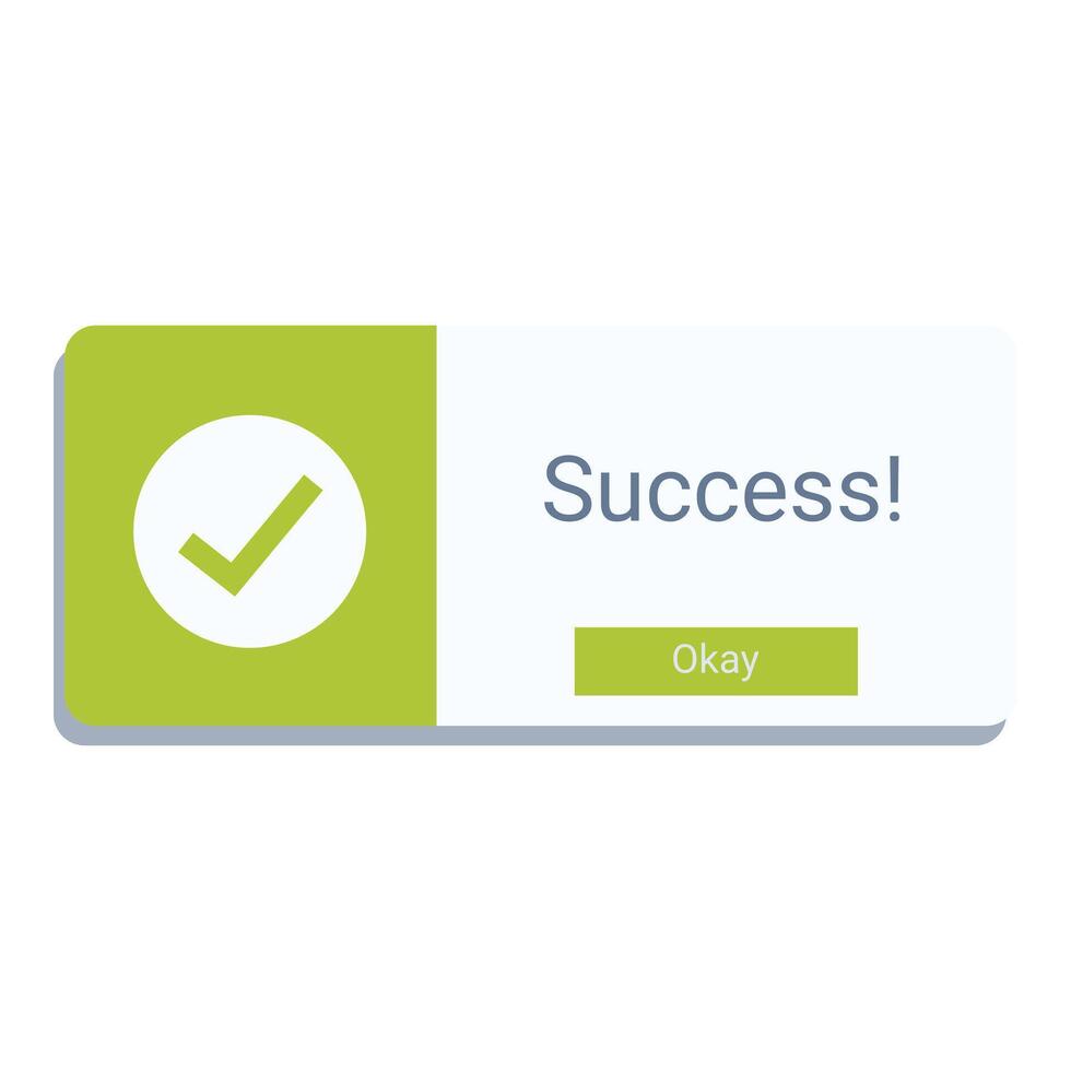 Success pop up showing check mark for task complete 50042144 Vector Art ...