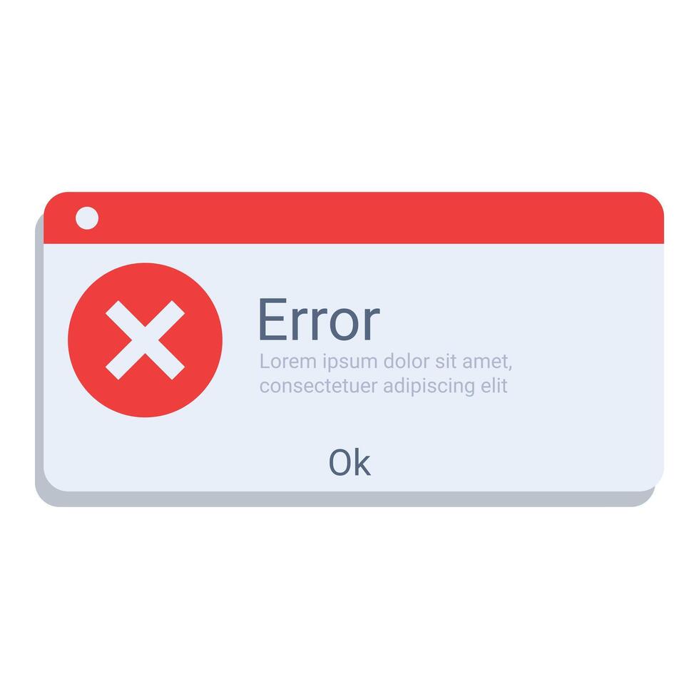 Error message window with red cross mark appearing on screen 50042158 ...