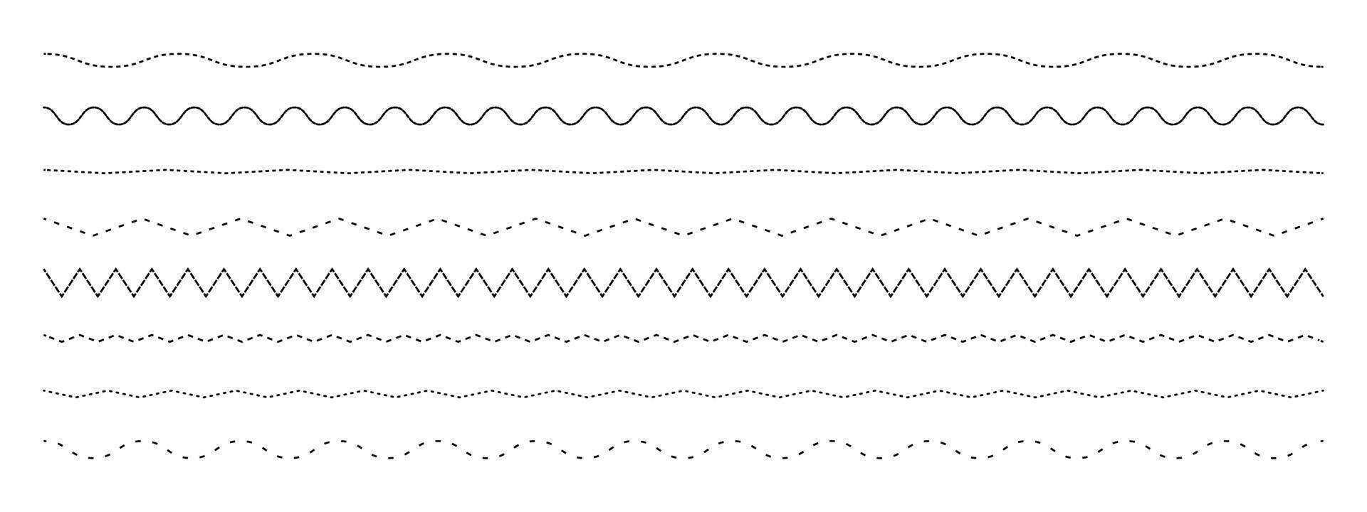Set of various dotted, dashed and wavy lines for design 50044992 Vector ...