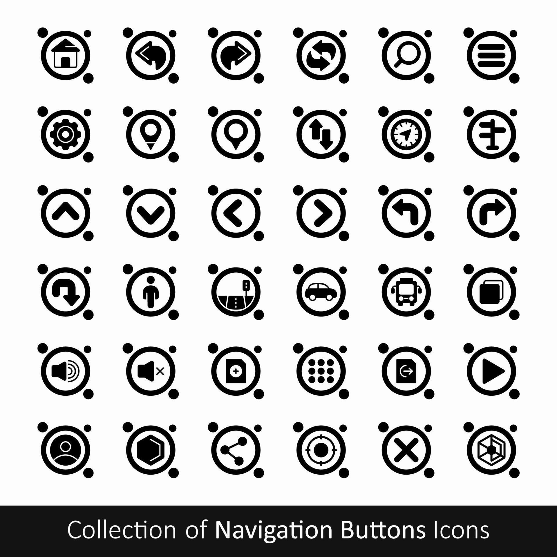 navigation buttons icon Design Symbols 50045071 Vector Art at Vecteezy