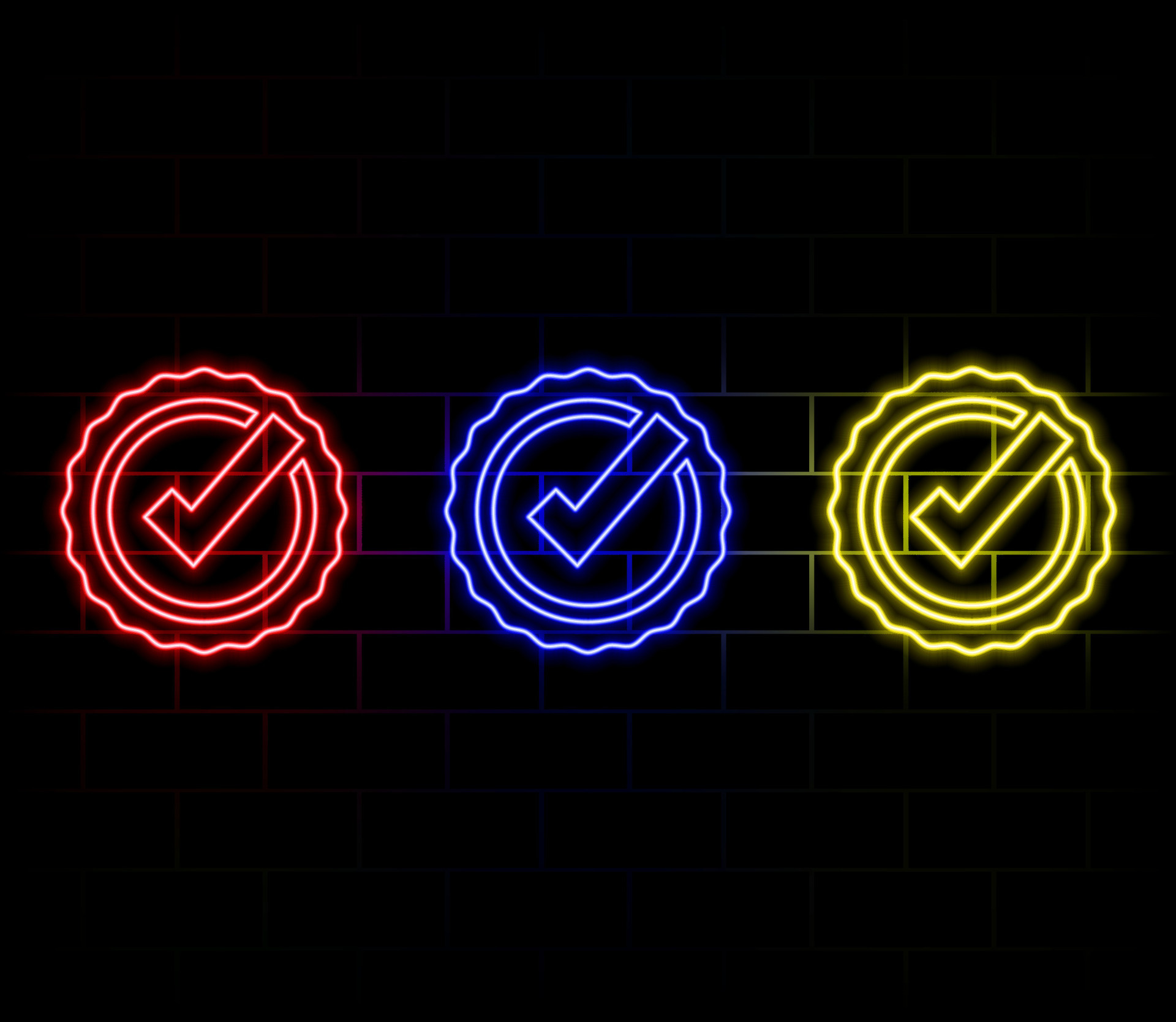 Green check mark Neon Sign . Check list button neon signboard, design ... Green check mark Neon Sign . Check list button neon signboard, design ...