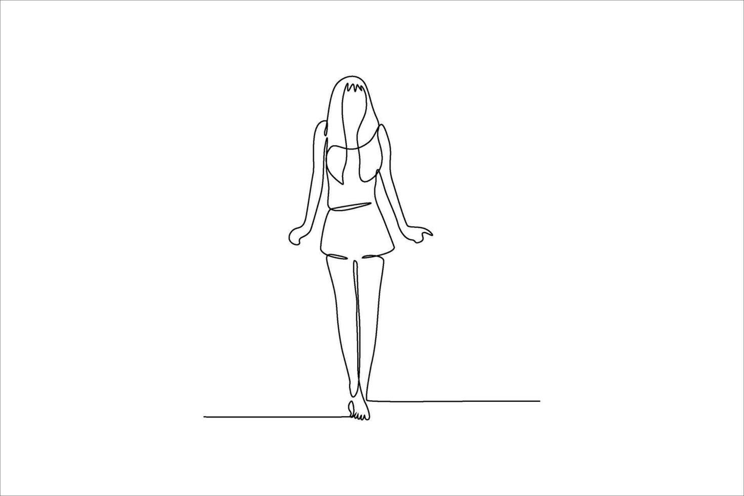 Continuous Line Illustration Of Woman Standing 50066153 Vector Art At