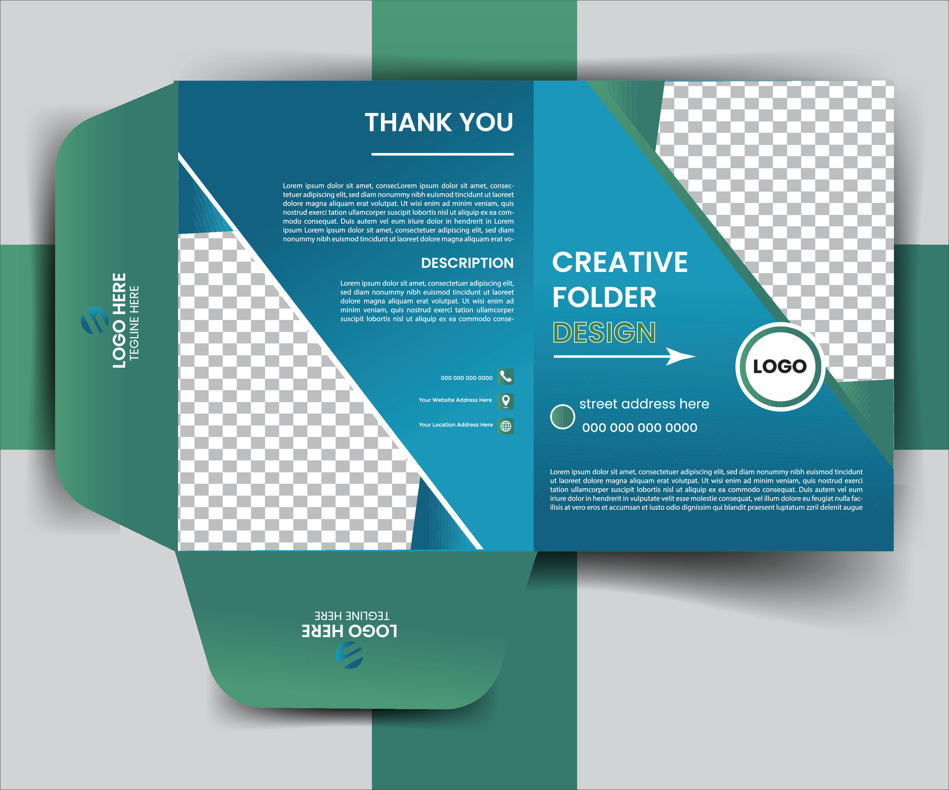 Professional modern presentation folder template 50066286 Vector Art at ...