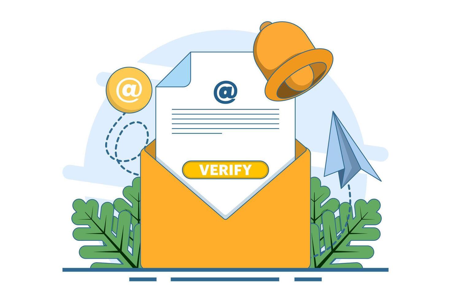 Email verification concept. receiving incoming email. Sending and ...