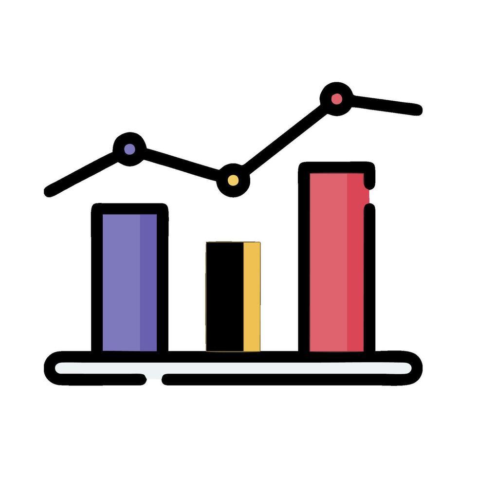 An icon of a bar chart with a graph 50067805 Vector Art at Vecteezy
