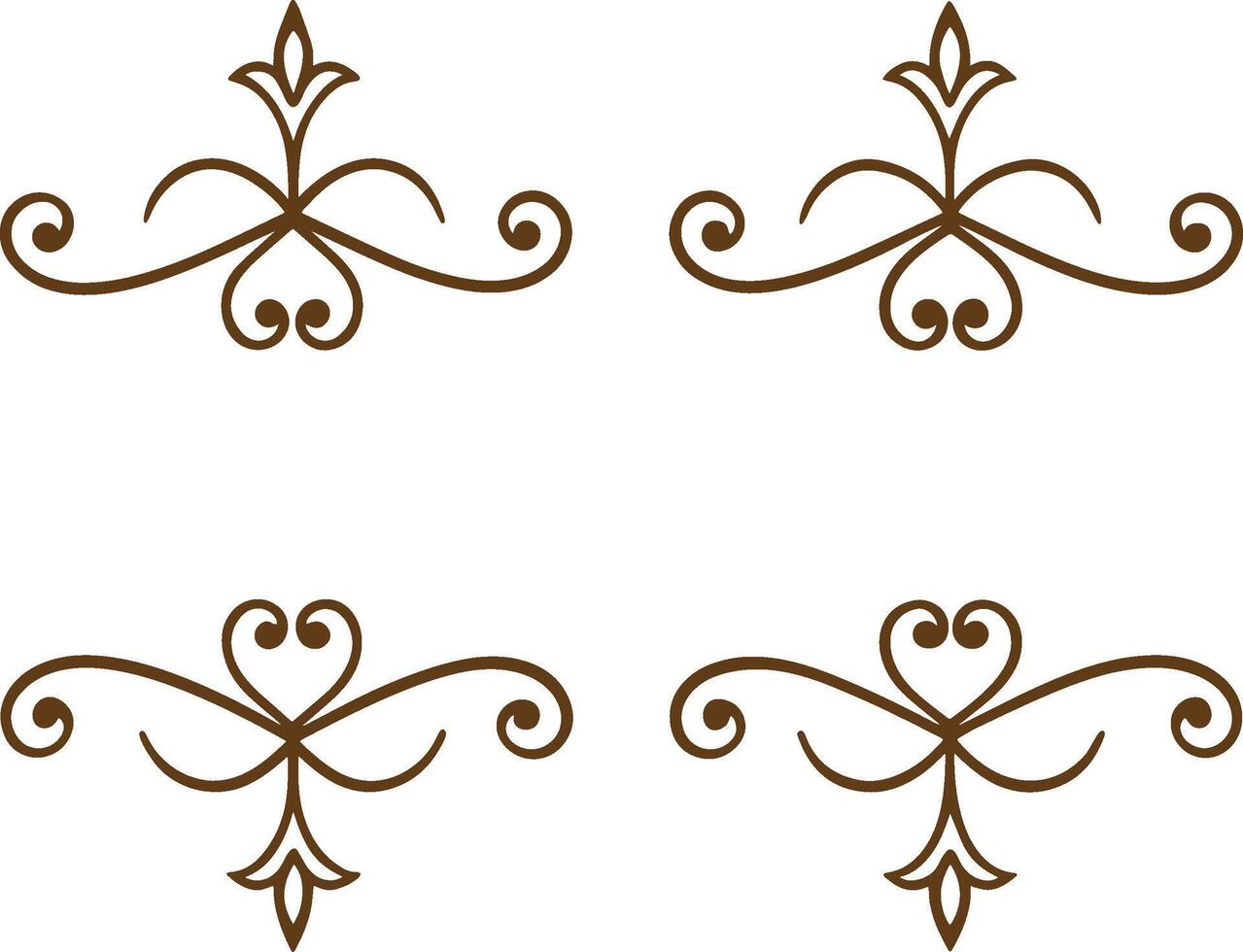 Four Decorative Scroll Designs 50070051 Vector Art At Vecteezy