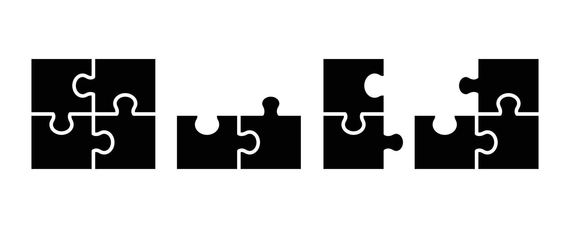 Simple pieces Puzzle black icon set. jigsaw puzzle pieces silhouette ... Simple pieces Puzzle black icon set. jigsaw puzzle pieces silhouette ...