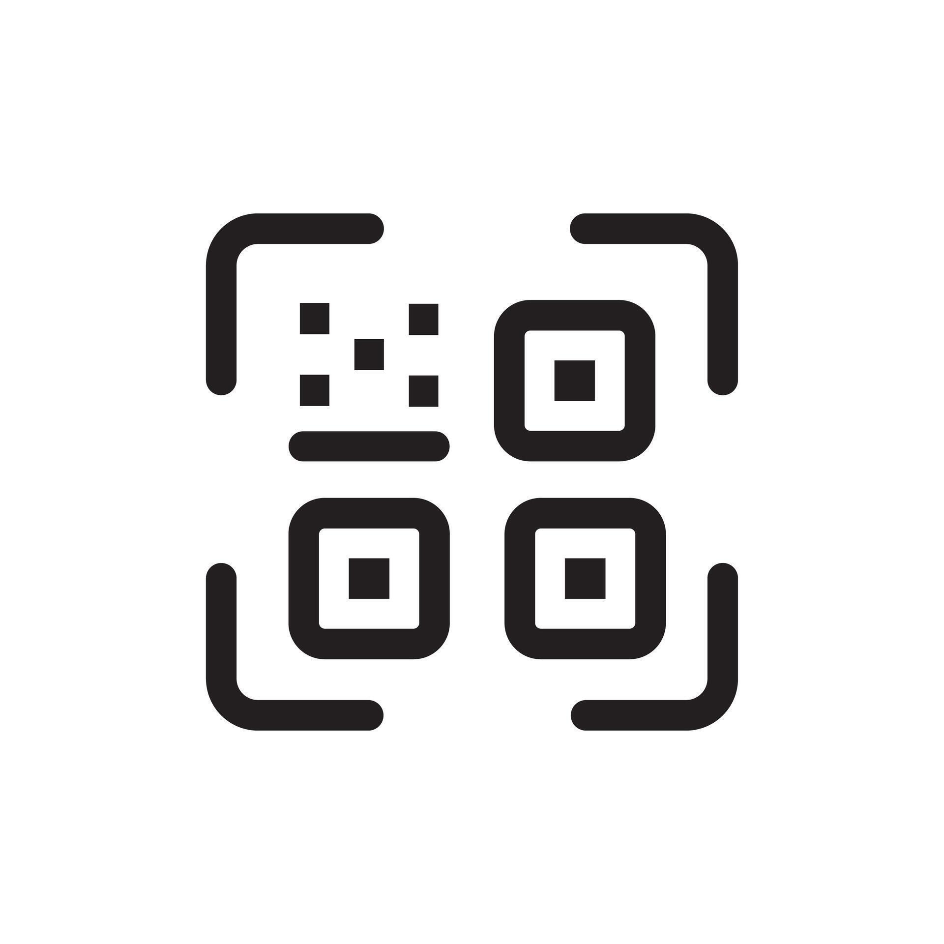 Simple Scan Qr Code Icon Digital Scanning Qr Code Qr Code Scan For Smartphone Qr Code For