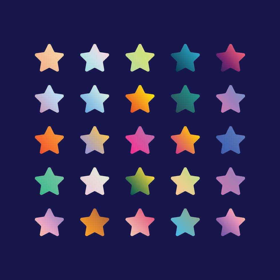 Vivid Gradient Spheres Minimalist Multicolor Stars Abstract 80s