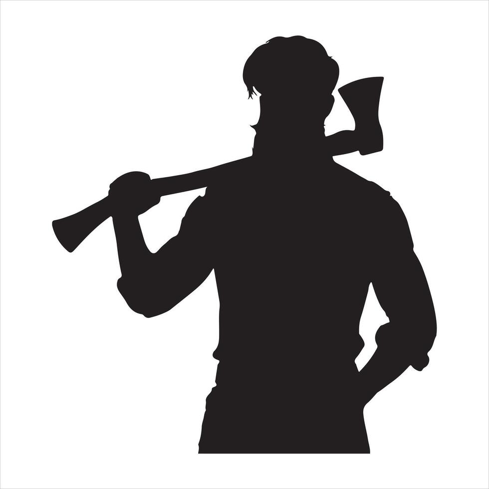 Lumber Jack Lumber Jack Silhouette On White Background 50073986 Vector Art At Vecteezy