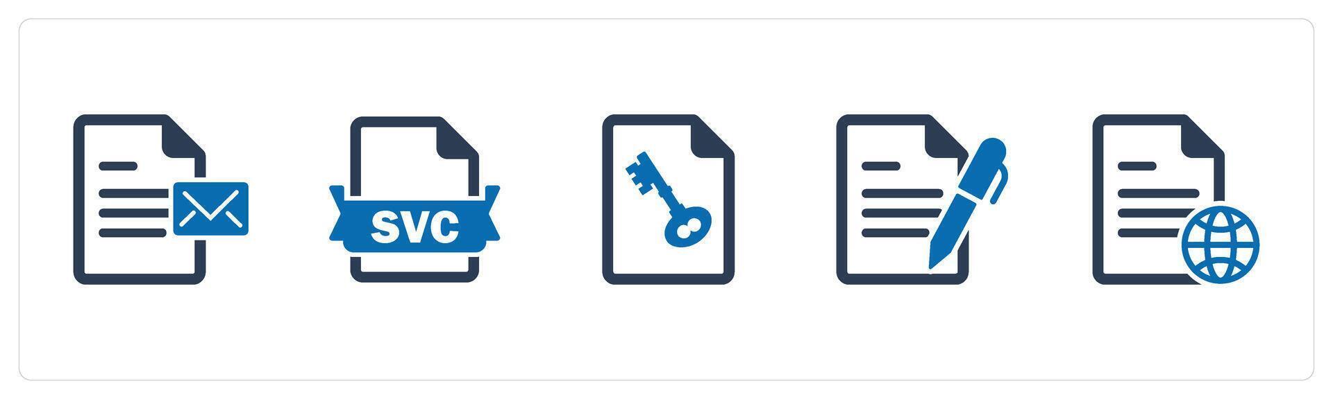 A set of 5 Document icons as document, svg file, page security 50077033 ...