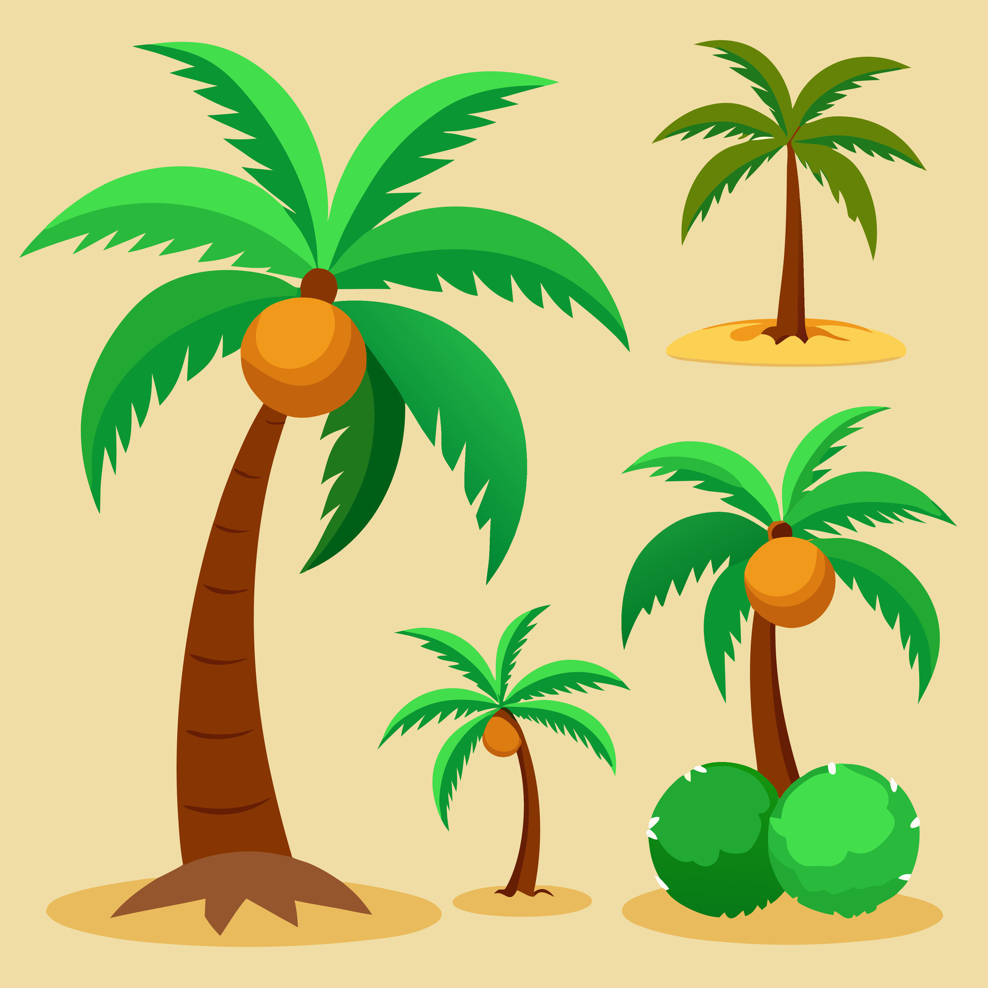 tropical palm tree set 50086043 Vector Art at Vecteezy