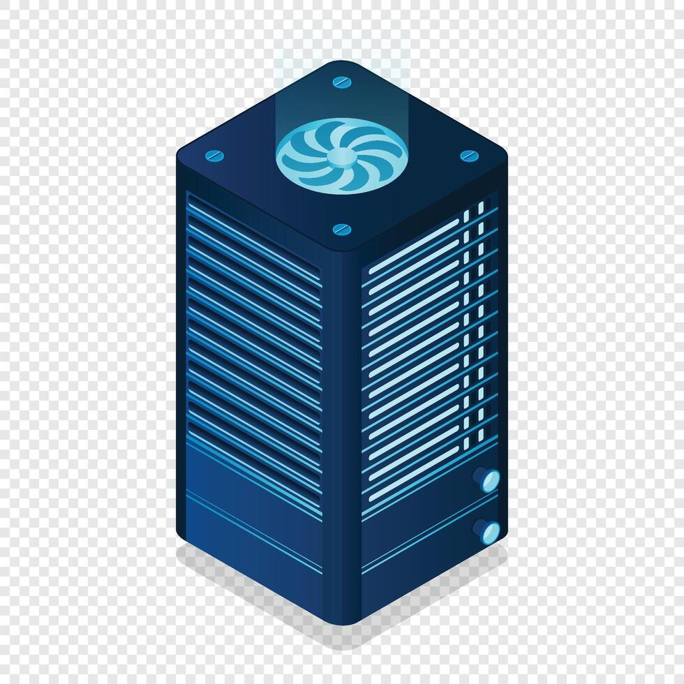Isometric futuristic server. Isometric database or data center ...