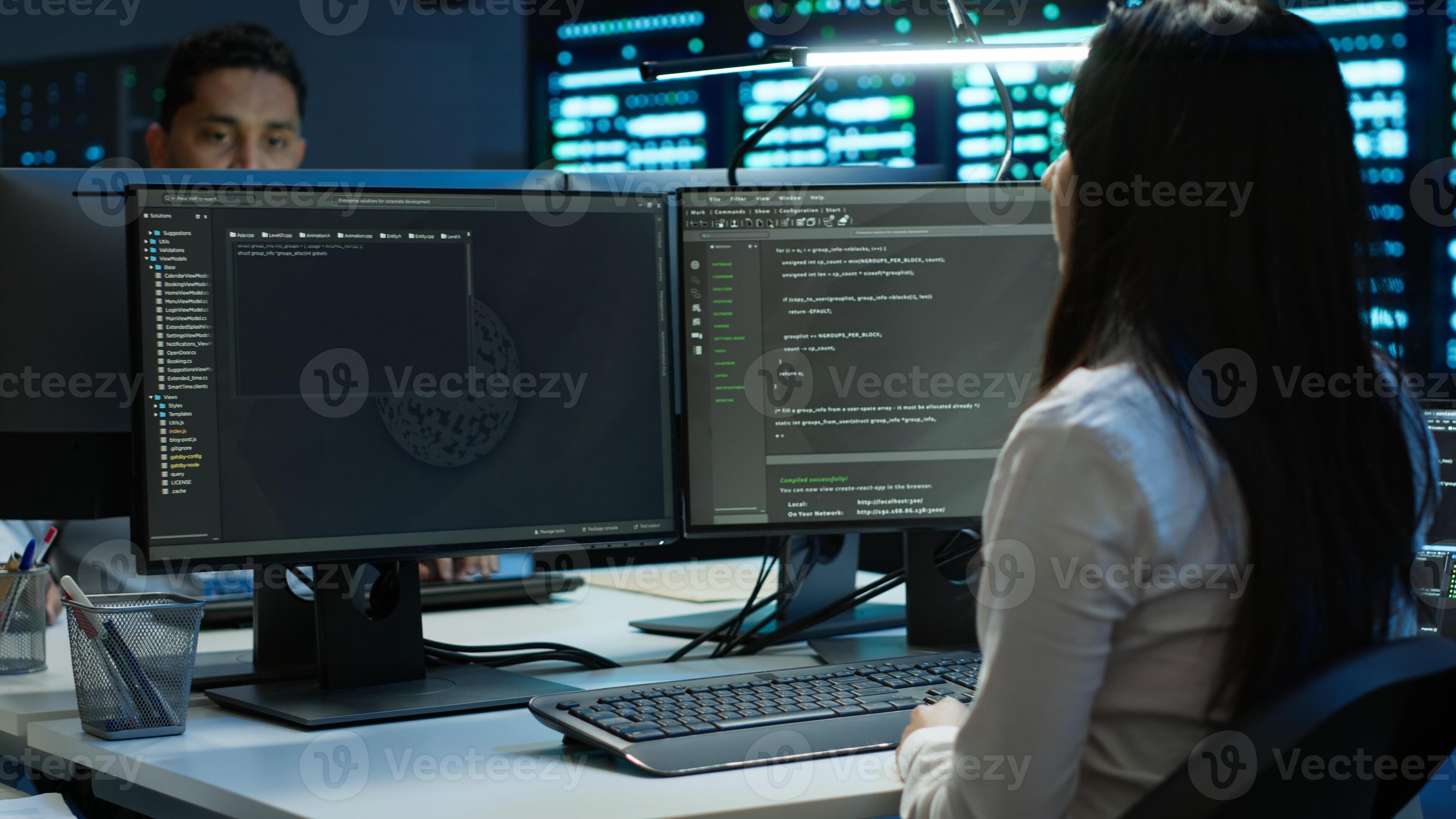 Team Of Technicians In Data Center Designing Implementing And Managing