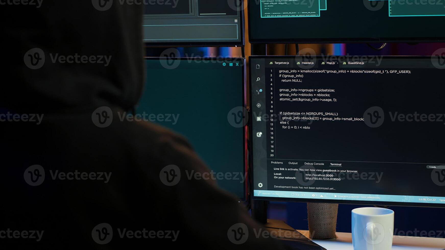 Dangerous Man Hacking Stealing Credit Card Numbers And Infiltrating Banking Systems Handheld