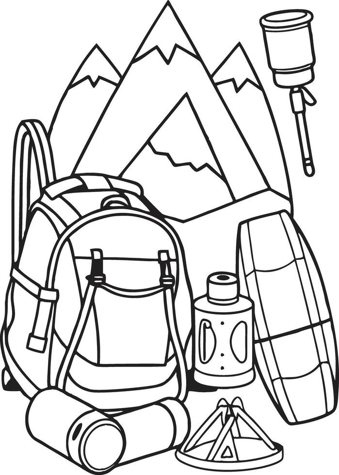 Free printable coloring pages for kids hiking 50089345 Vector Art at ...