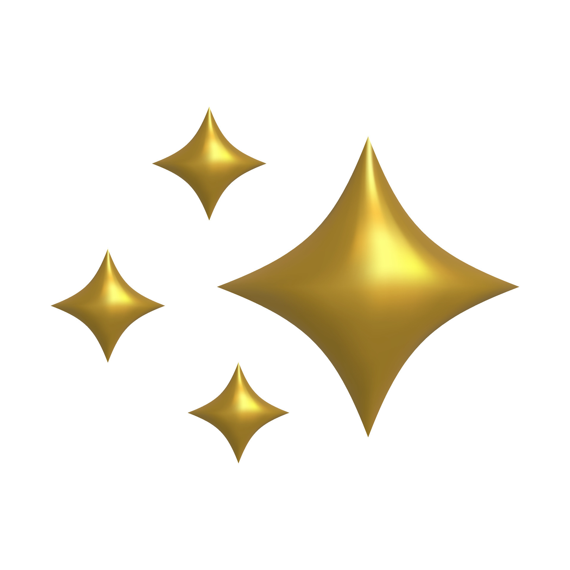 Shining golden stars emoji.3d style gold star icon,twinkle social media platform symbol on ...