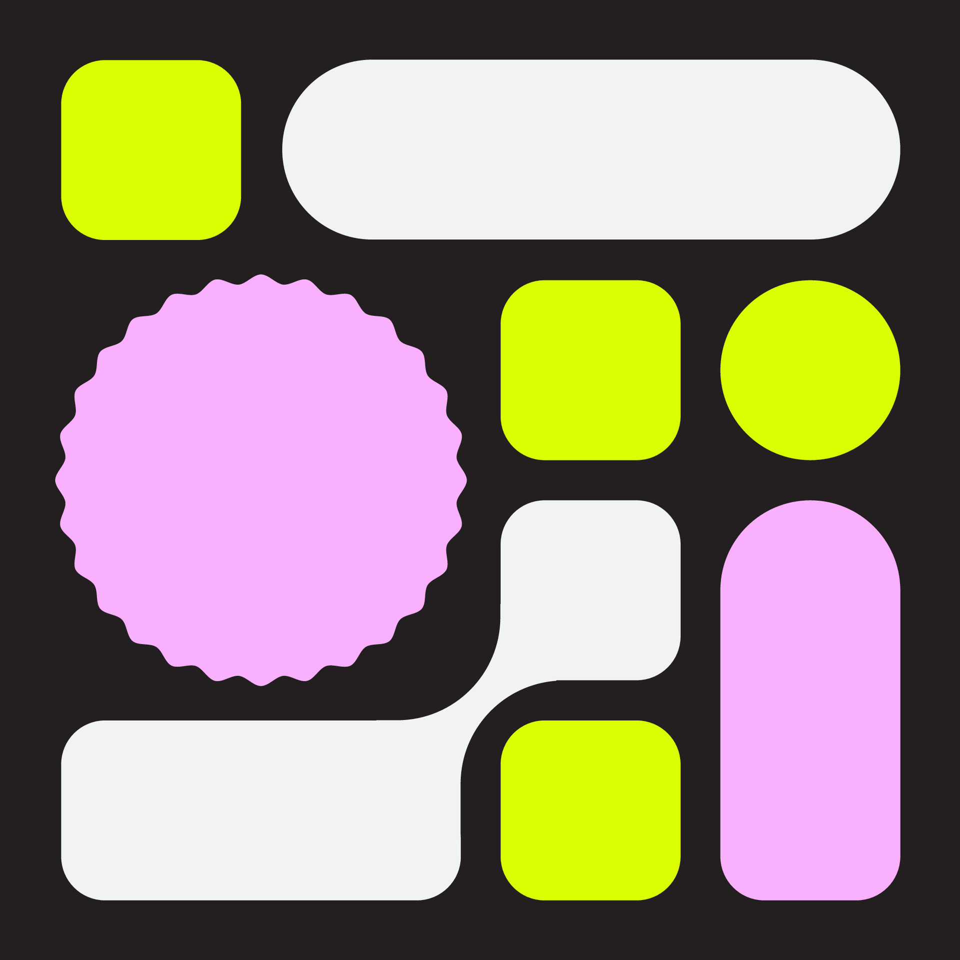 Y2K Trendy Geometry Futuristic shapes. Naive Design elements, Simple bento design. Label pack ...