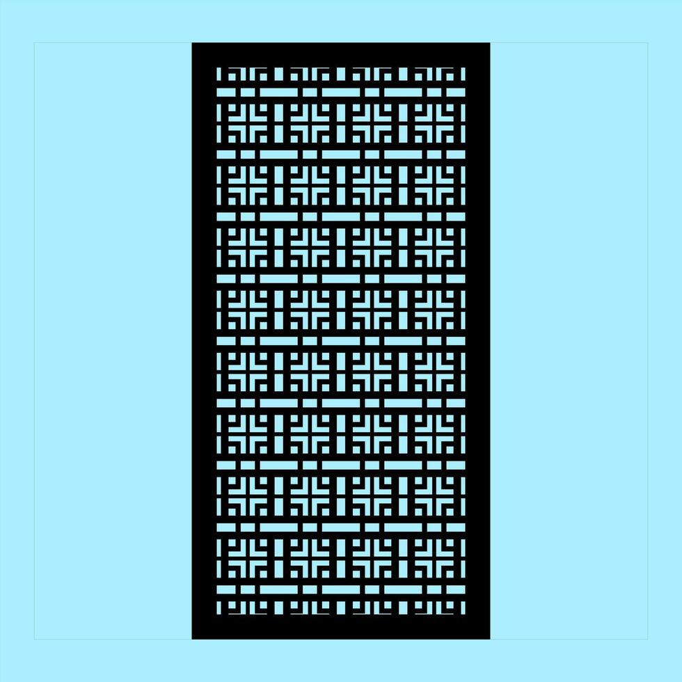 Abstract Geometric Grid Panel Complex Decorative Lattice Pattern For Modern Architecture