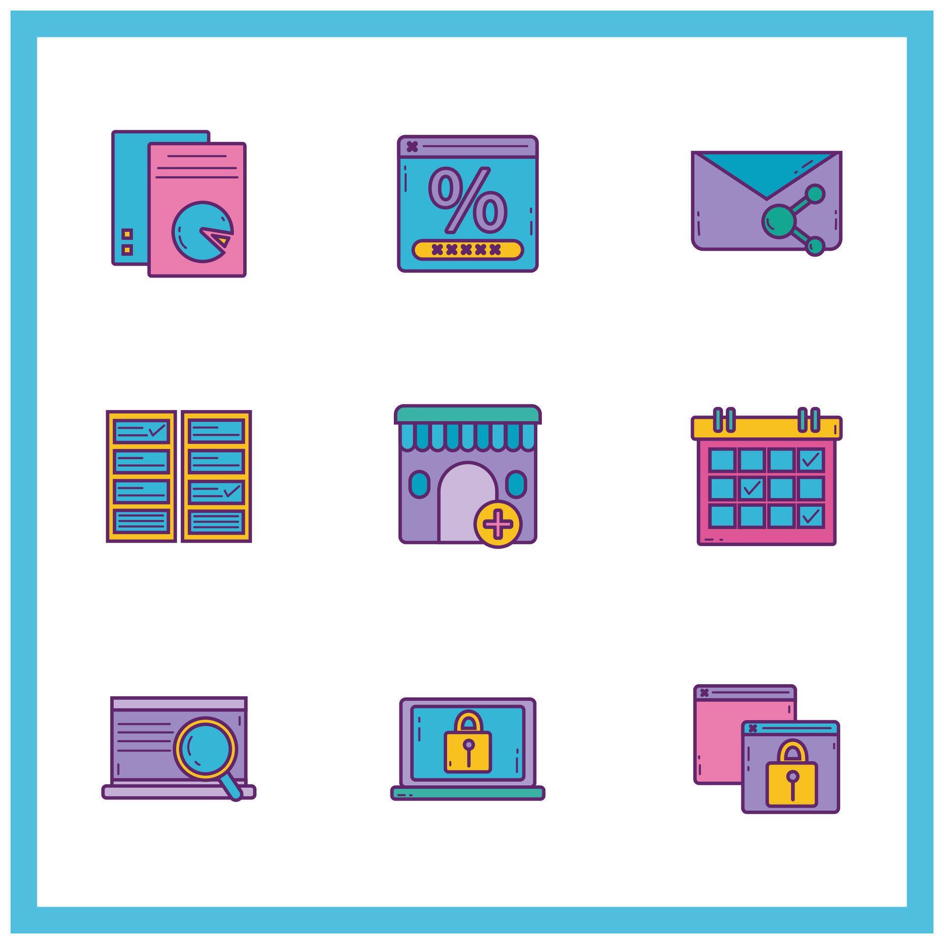 Set of web development icons 50102556 Vector Art at Vecteezy