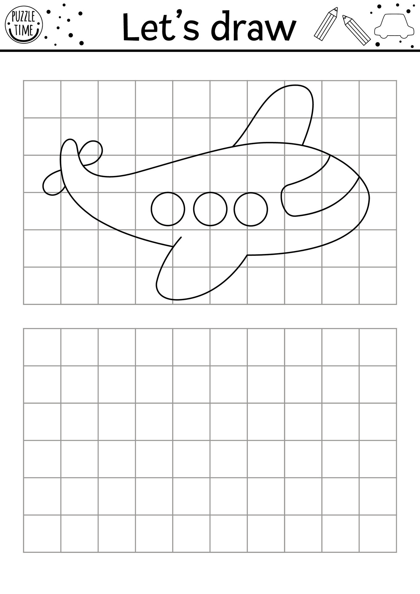 Draw the plane. transport drawing practice worksheet. Printable black ...