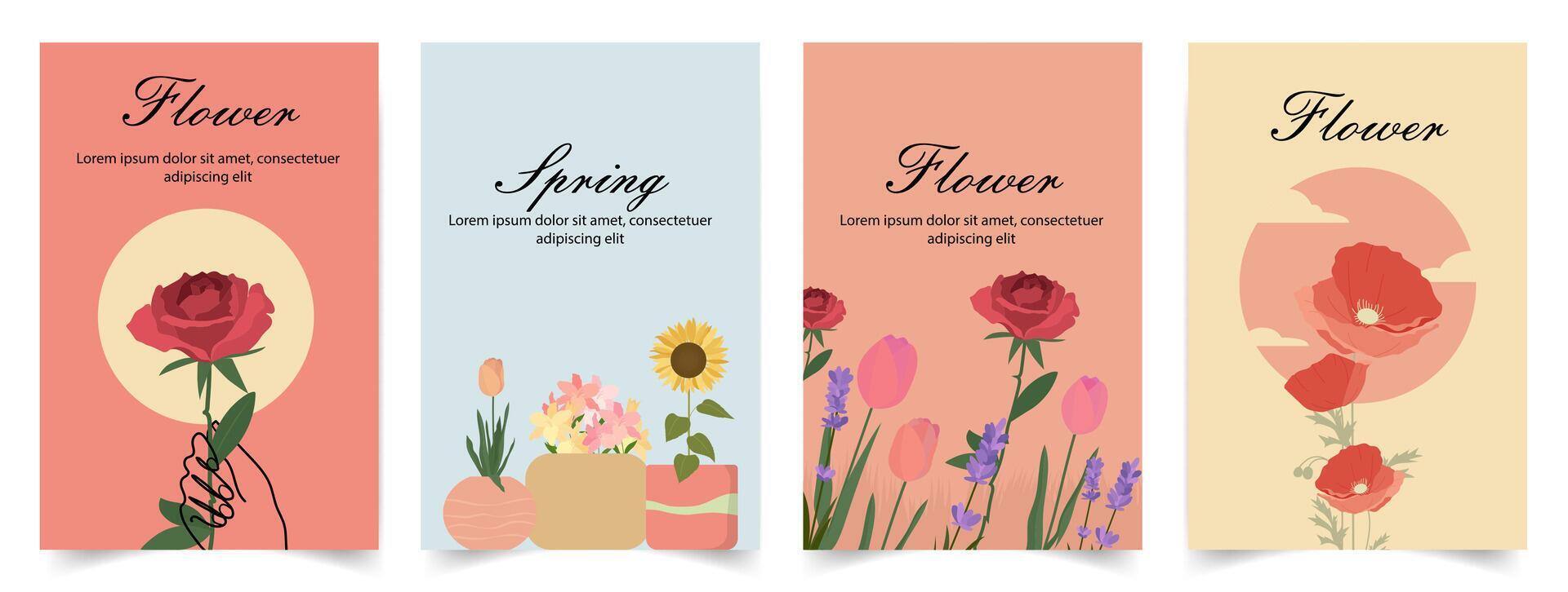 Minimalist aesthetic spring season design with flower blossom element ...