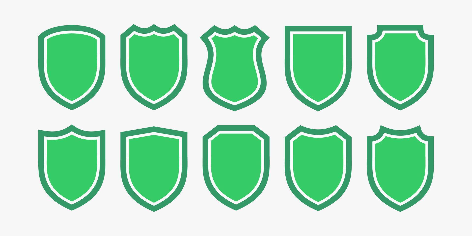 Various shape of green badges and shields. 50103120 Vector Art at Vecteezy