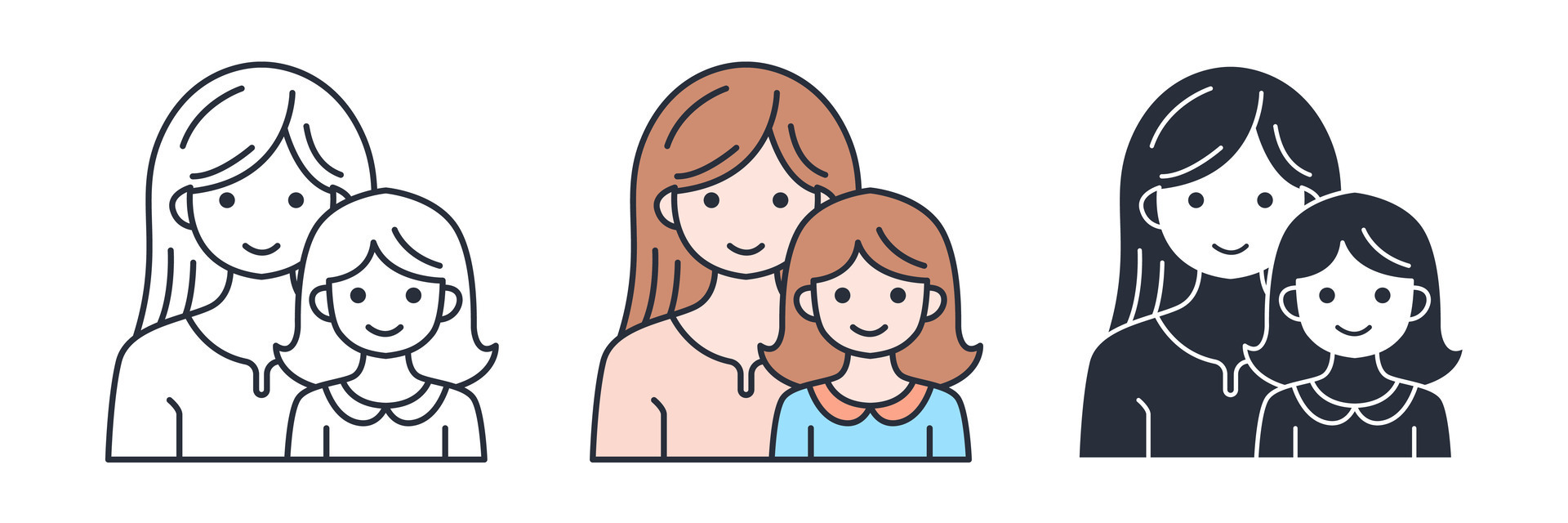 Mother and Daughter icon symbol illustration isolated on white background 50103623 Vector Art at ...