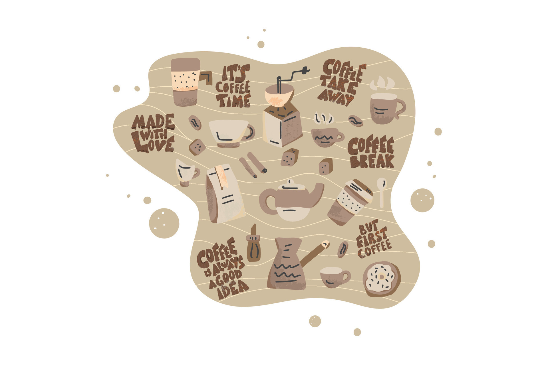 café conjunto objetos. diseño elementos. 50115639 Vector en Vecteezy