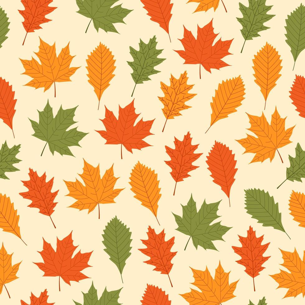 Cozy autumn. leaves seamless pattern. Thanksgiving and Harvest Day ...