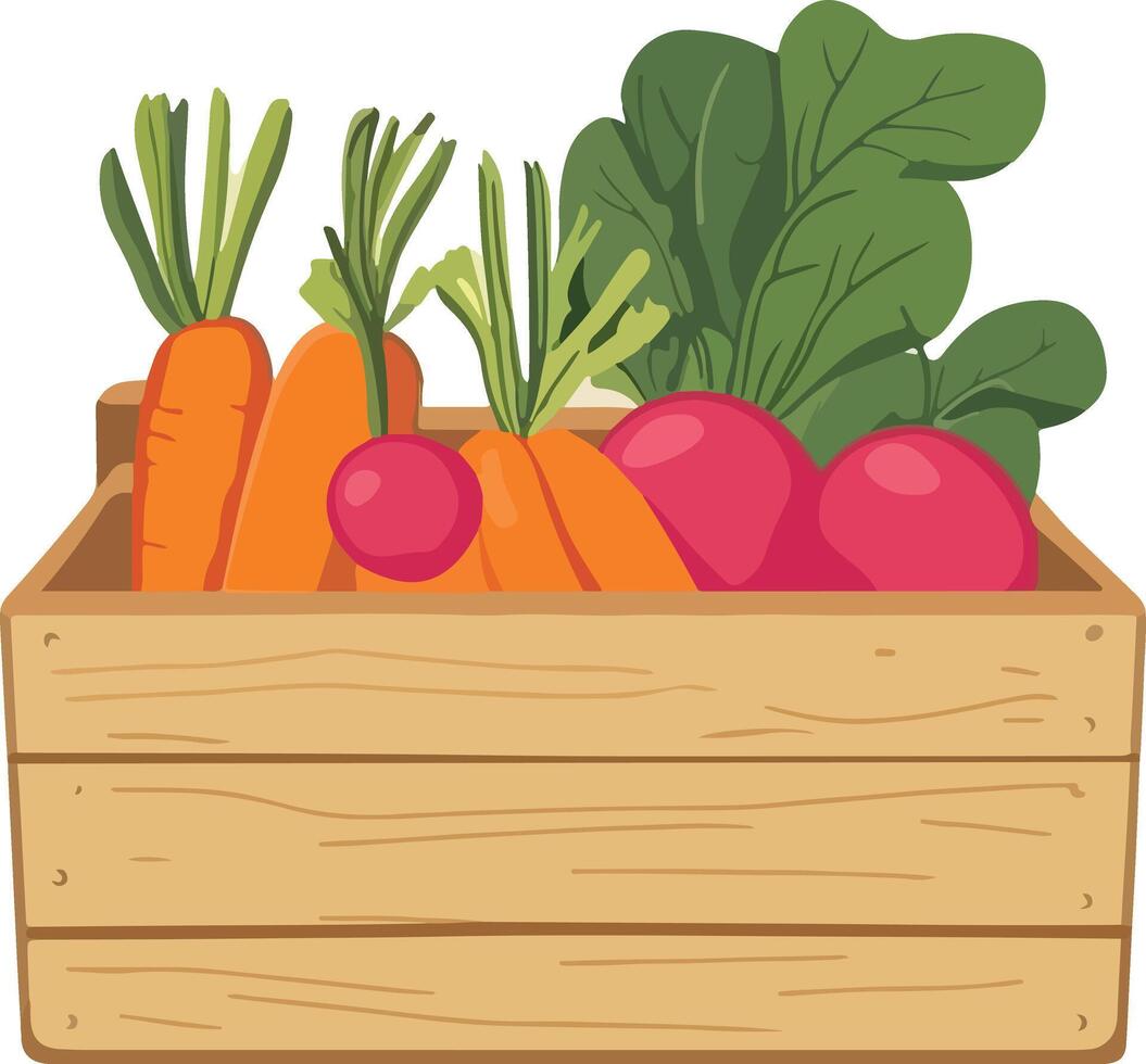 Vegetable Box for Organic and Farm Design 50118238 Vector Art at Vecteezy