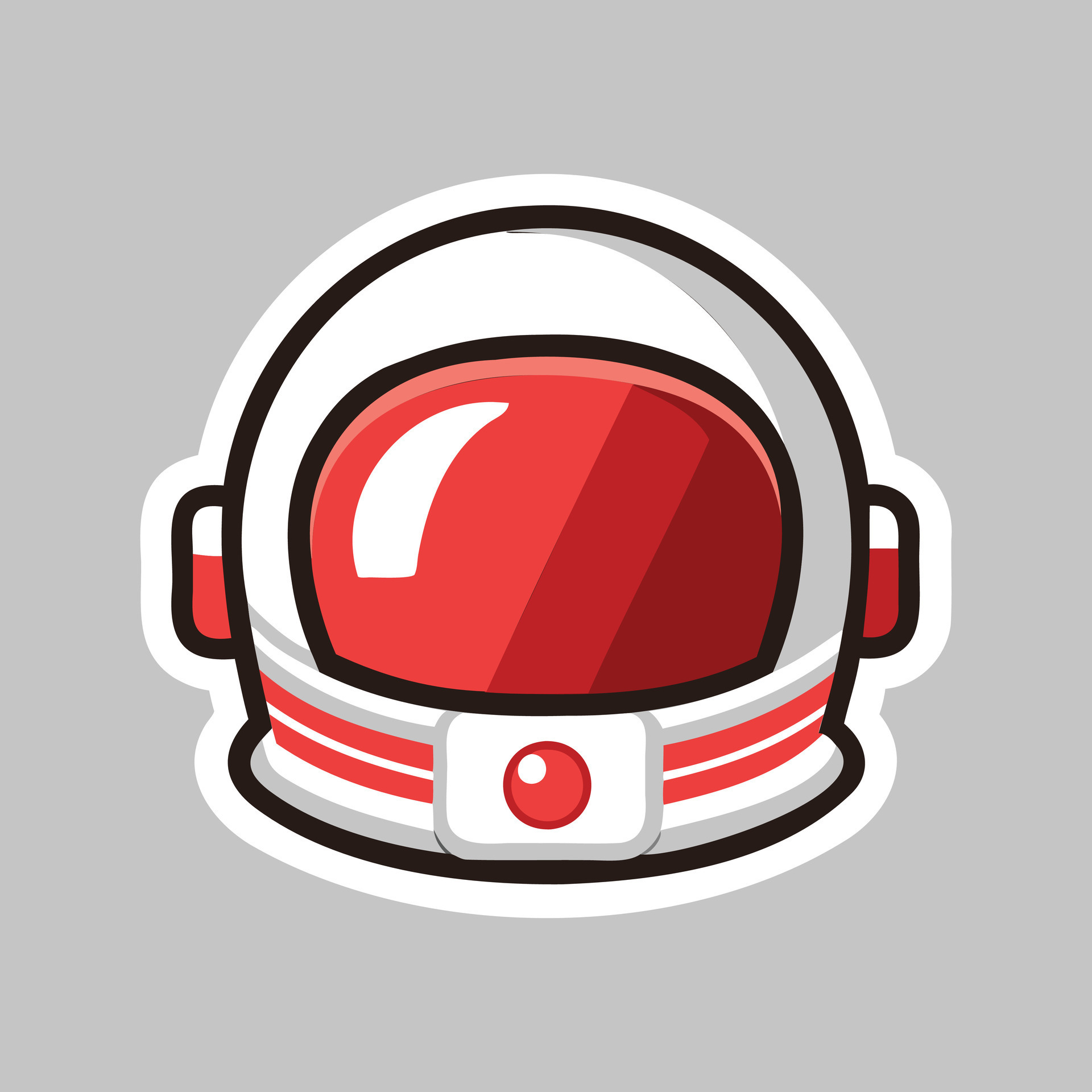 An astronaut helmet sticker on a gray background 50119058 Vector Art at ...