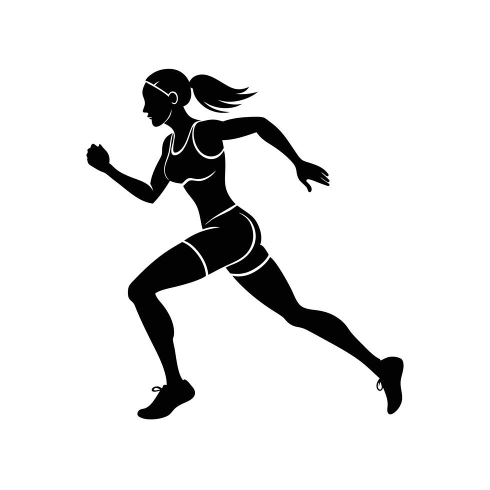 A silhouette of a woman running 50119106 Vector Art at Vecteezy