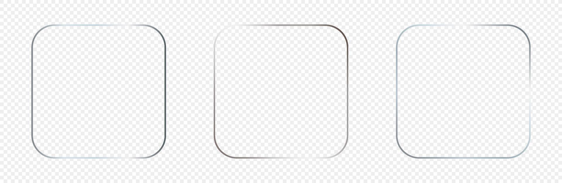 Silver glowing rounded rectangular shape frame 50119186 Vector Art at ...