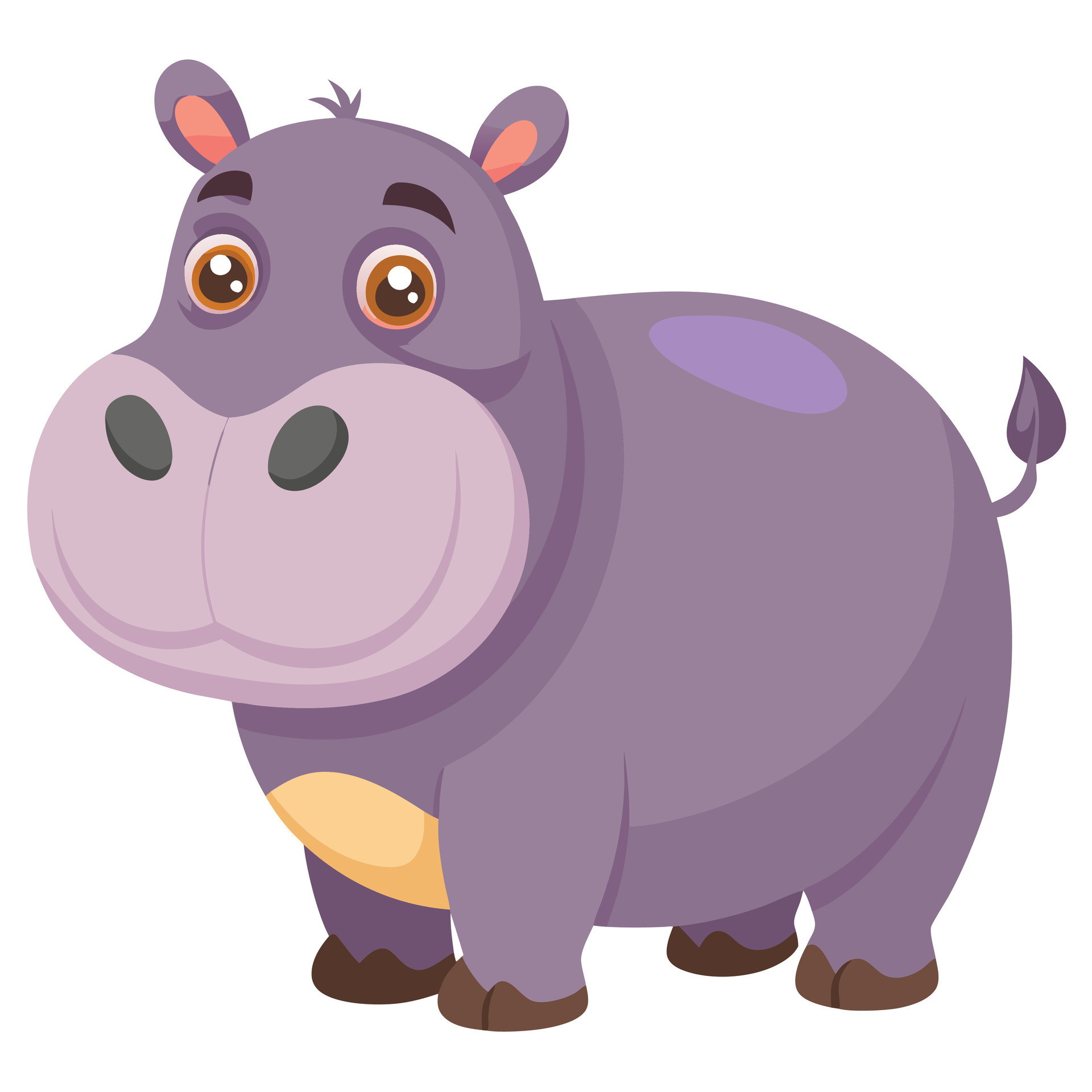 Print Handsome Hippopotamus Clipart Illustration of a Majestic Animal ...