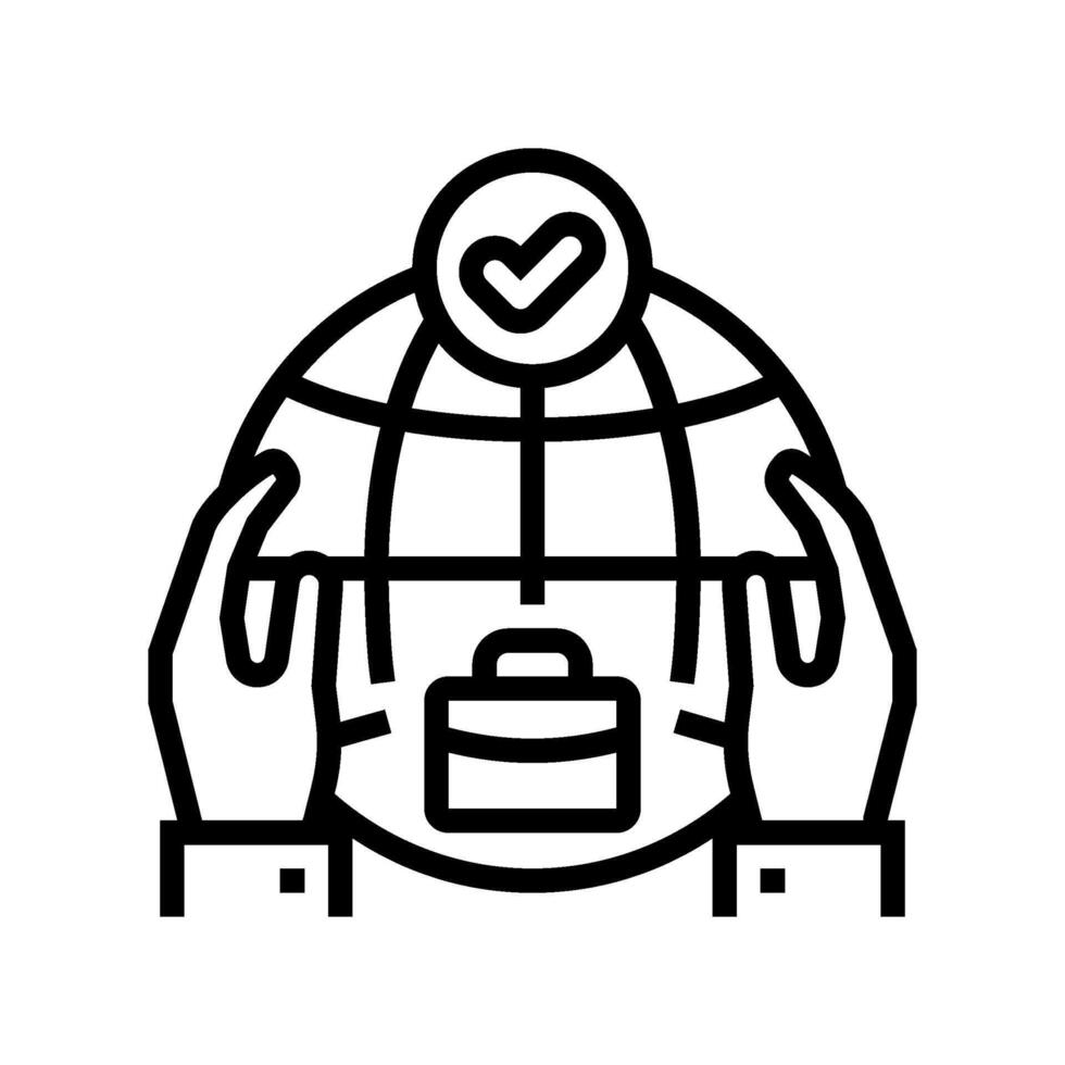 Corporate Social Responsibility Business Line Icon Illustration