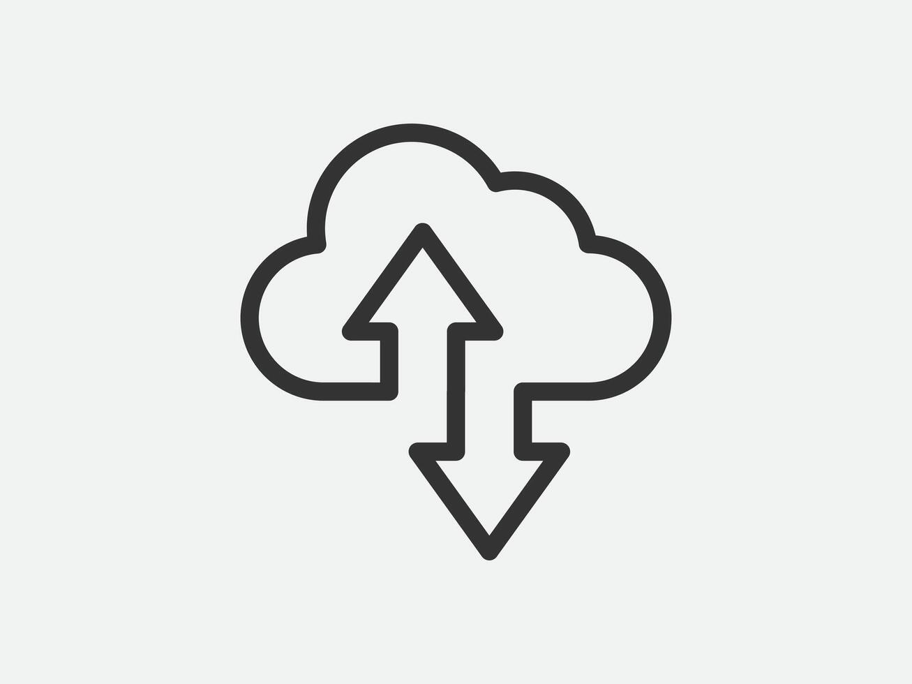 Technology Icon Cloud Computing Connection Big Data Global Server Line Design Symbol 50129083