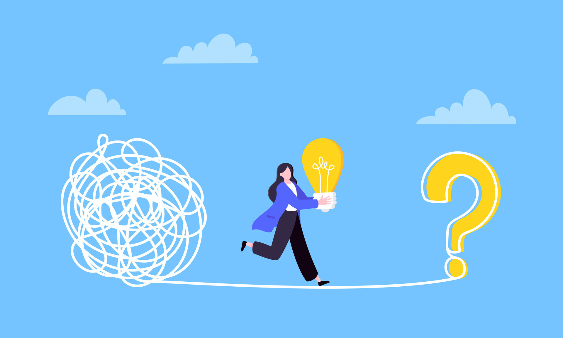 Understanding problem solution simplify challenge flat style design ...