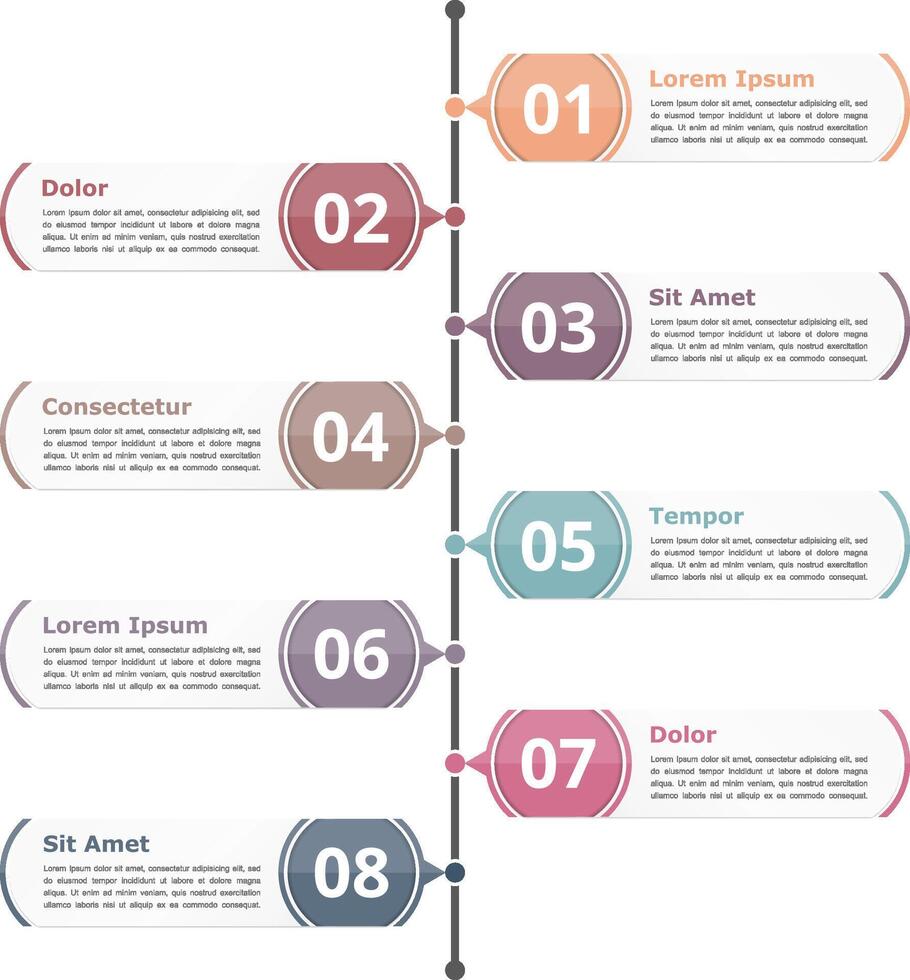 Vertical process diagram template with eight numbers 50133098 Vector ...