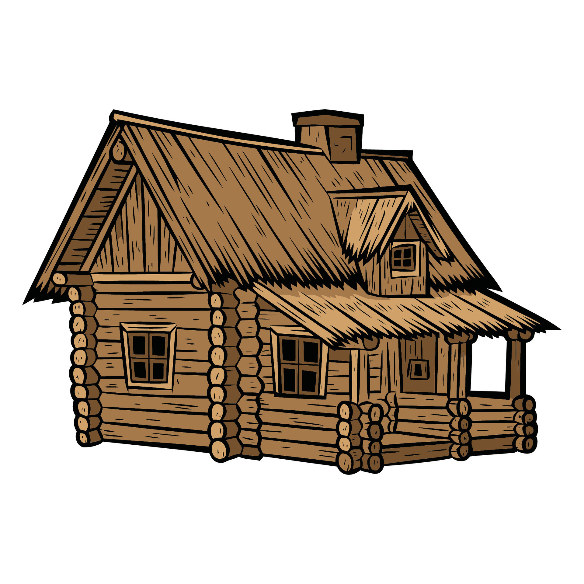 Cozy Log Cabin Illustration 50133922 Vector Art at Vecteezy