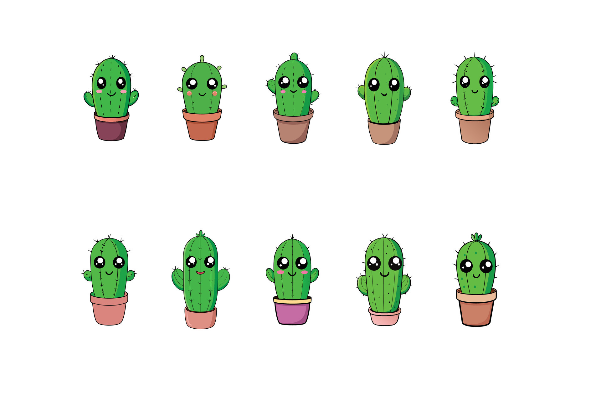 Cute Kawaii Cactus Sticker Design For Notebooks And Laptops 50139092