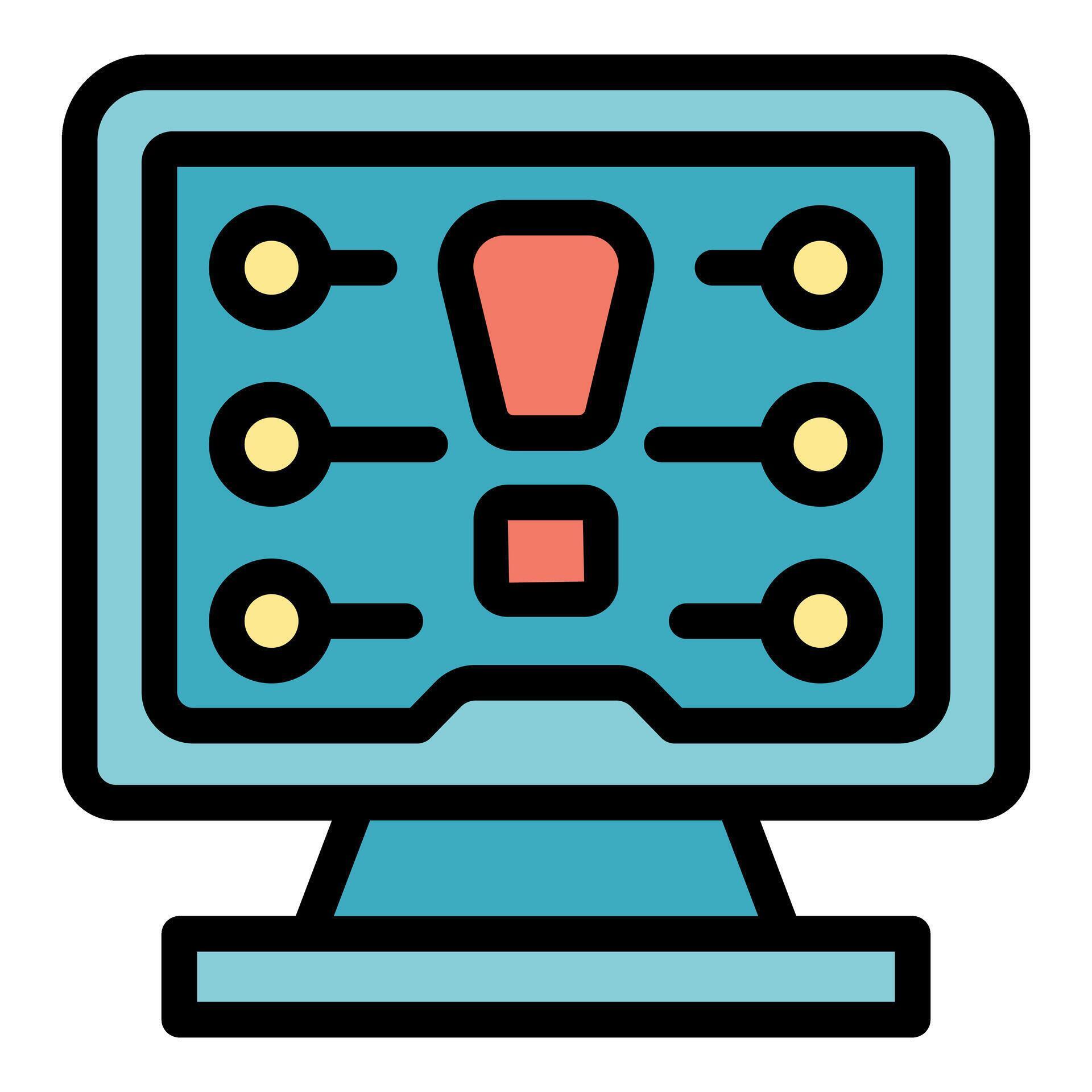Computer showing monitoring system interface with buttons and ...