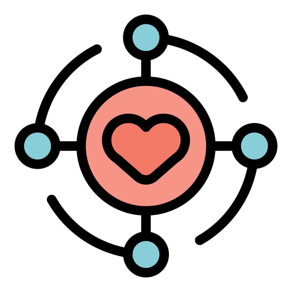 Heart icon connecting with four nodes in a network 50139300 Vector Art ... Heart icon connecting with four nodes in a network 50139300 Vector Art ...