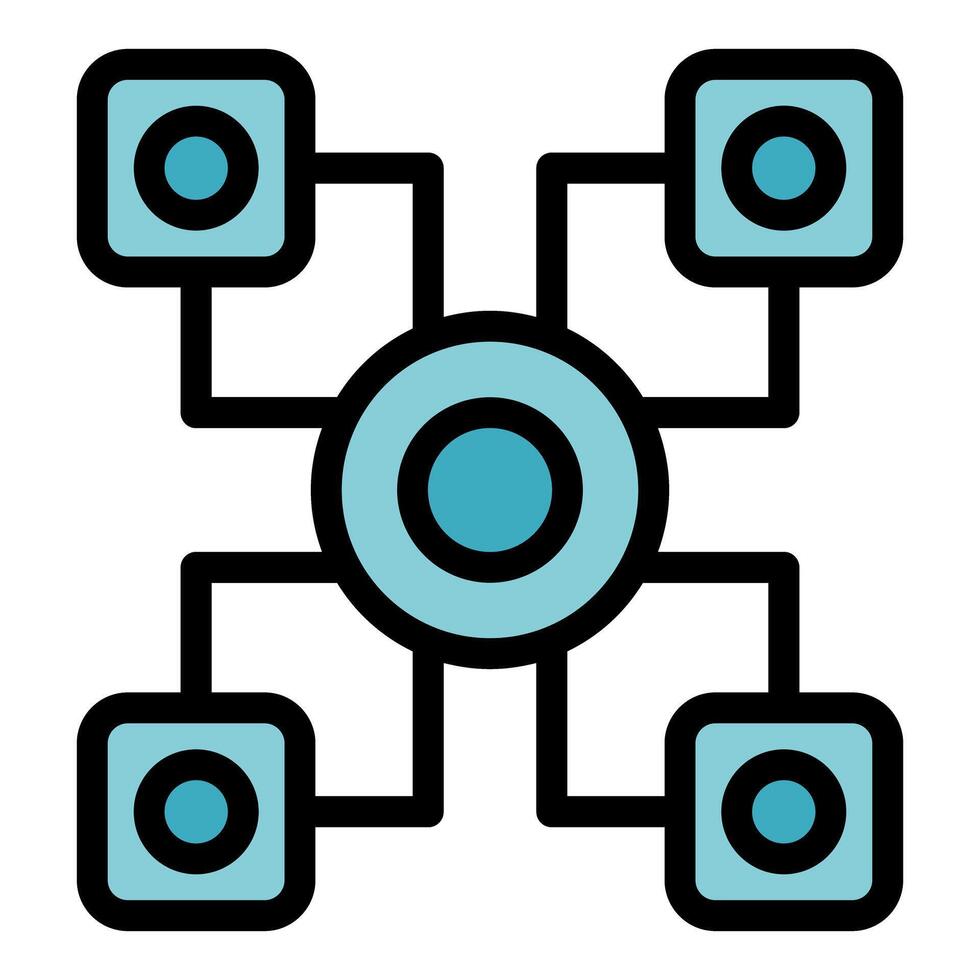 Network hub connecting four devices with nodes and lines 50139361 Vector Art at Vecteezy