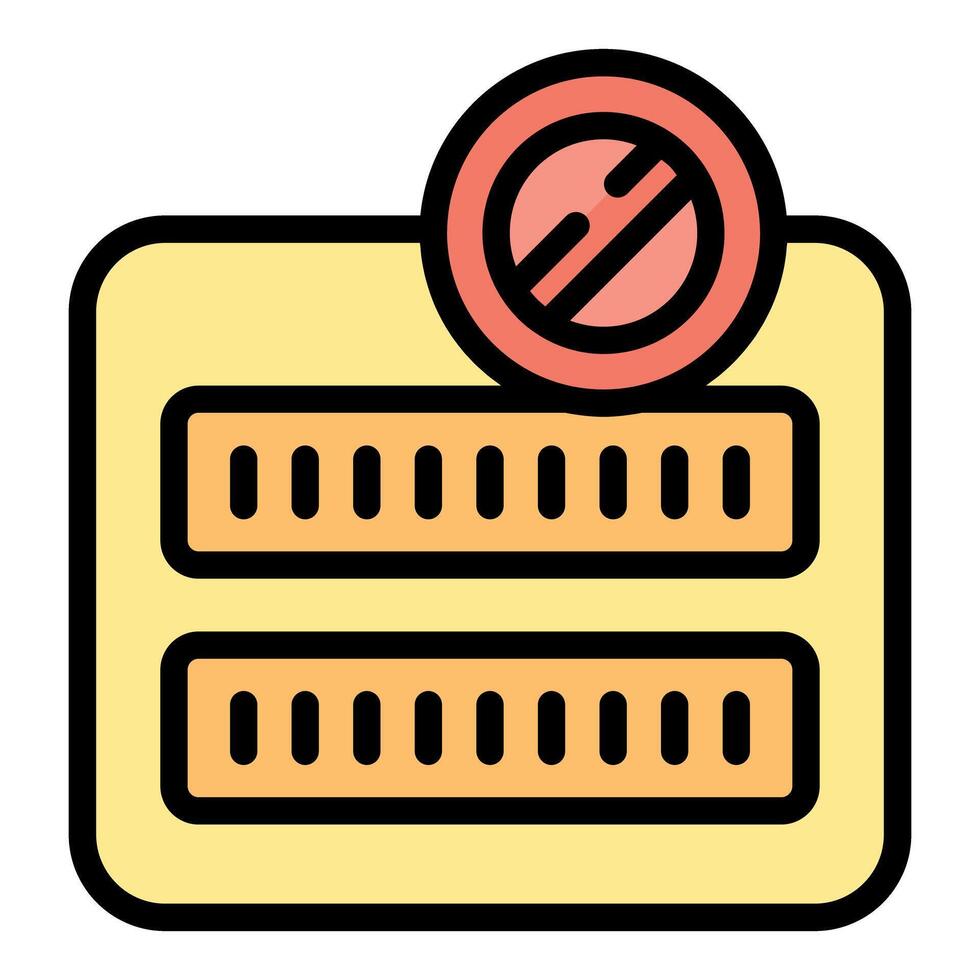 Server Icon Showing Crossed Out Circle Representing Denial Of Service Attack 50140330 Vector Art