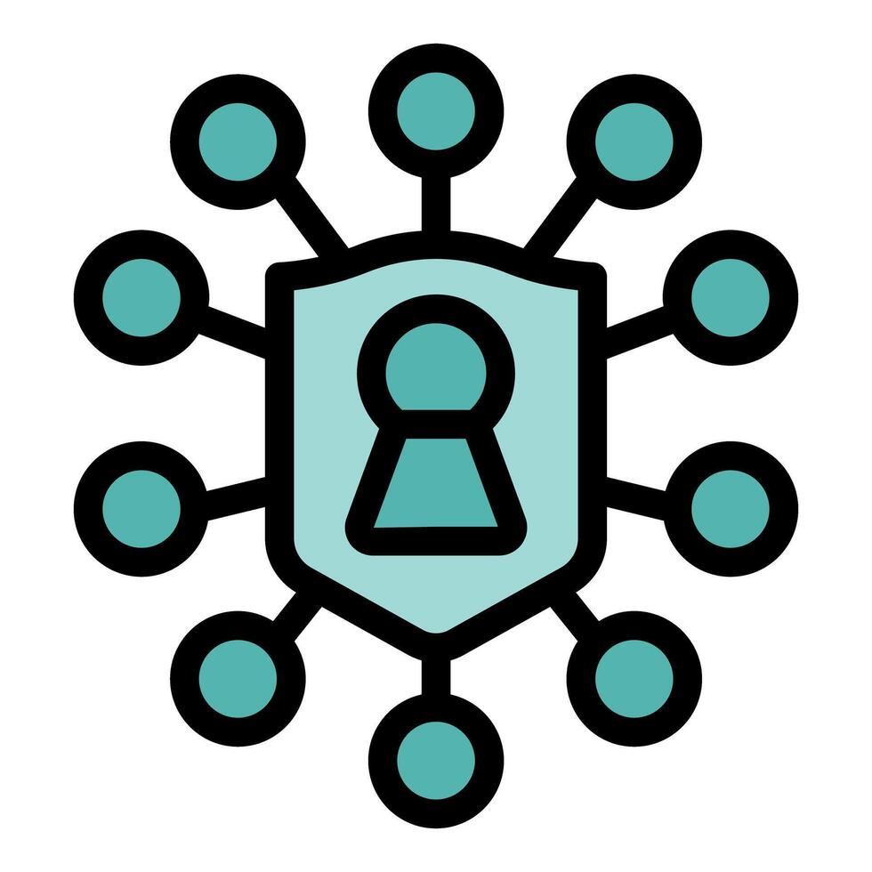 Network Security System Protecting User Data With Keyhole Symbol Inside