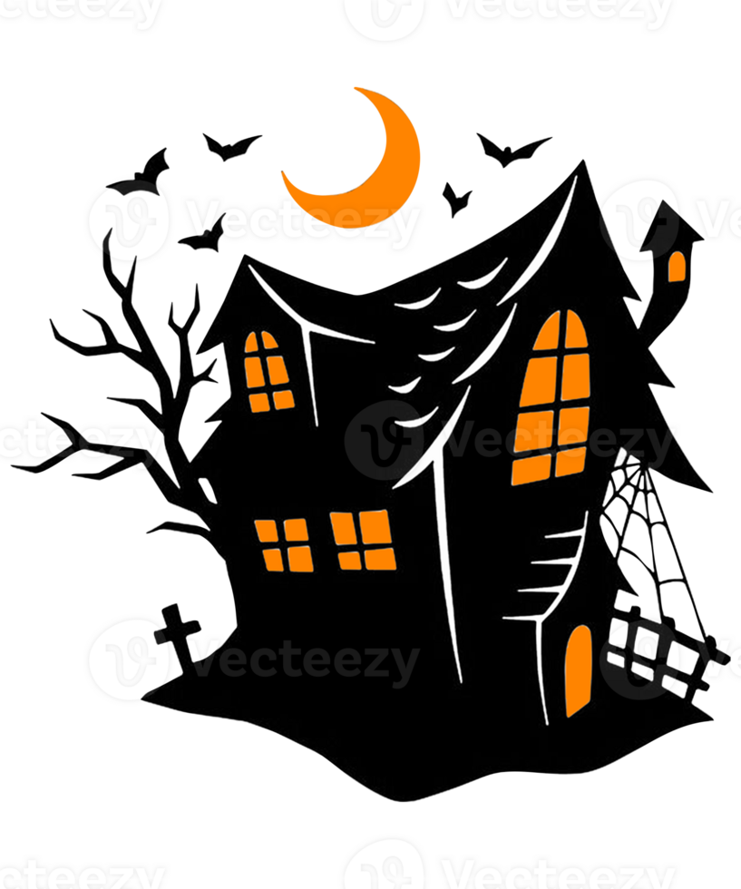 Halloween haunted house clip art 50143106 PNG