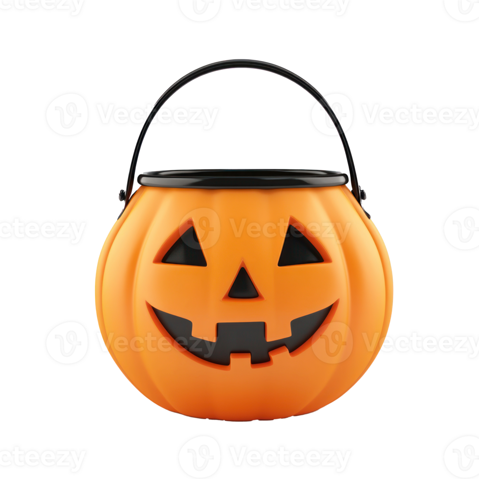 halloween pumpkin halloween candy bucket on transparent background ...
