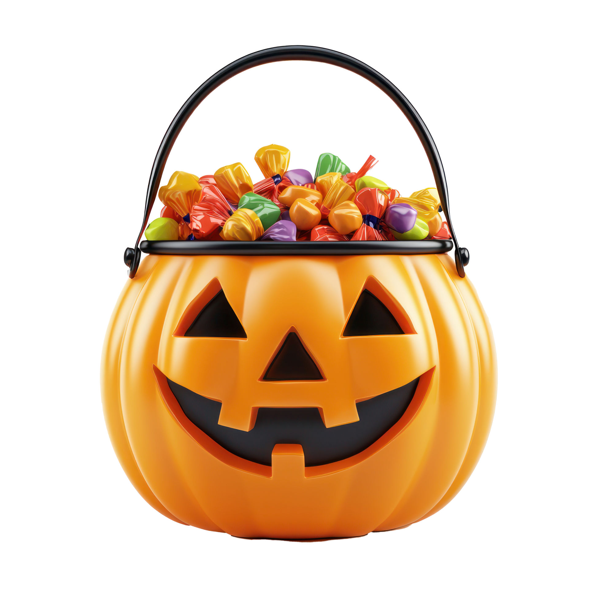 halloween candy bucket with candy on transparent background 50172796 PNG