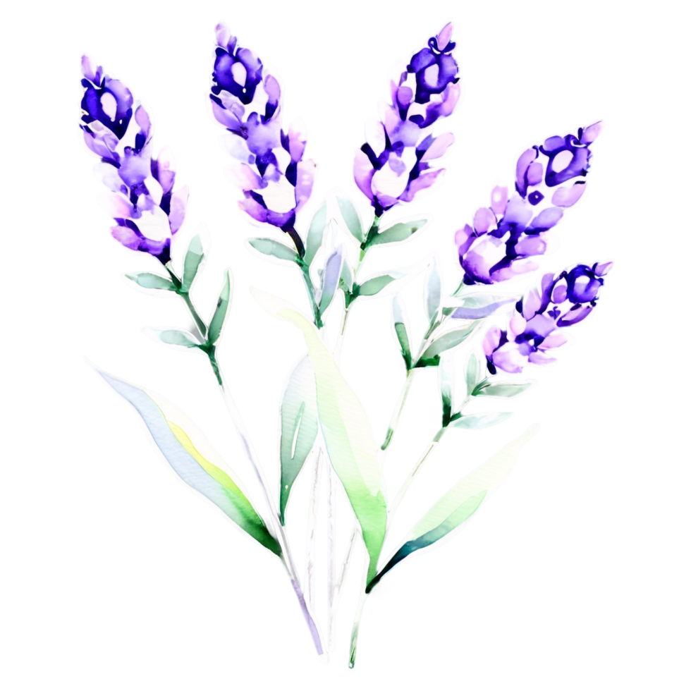 Lavender Flowers Watercolor Clipart 50173757 Png